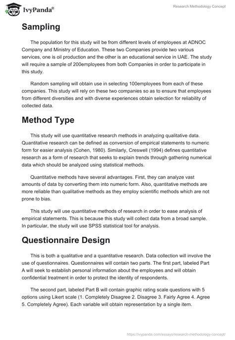 Example Of Methodology Paper