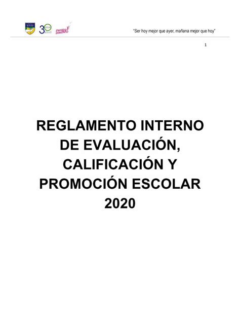 PDF REGLAMENTO INTERNO DE EVALUACIÓN CALIFICACIÓN Y scu cl wp