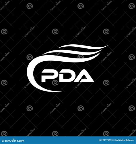Pda Letter Logo Design On Black Backgroundpda Creative Initials Letter