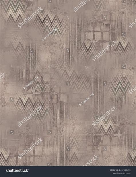 Nagative Pattern Print Fabric Allover Stock Illustration 2432080493