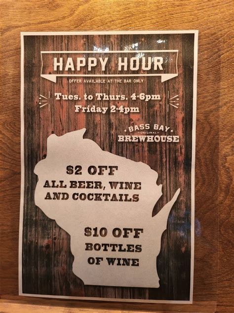 Menu At Bass Bay Brewhouse Restaurant Muskego