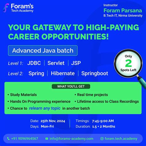 Foram Parsana On Linkedin Were Excited To Announce Our Exclusive Java Training Batch This Is A
