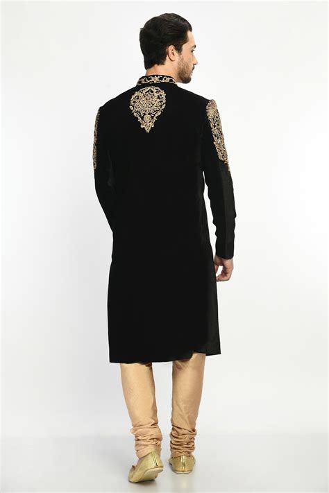 Black Velvet Sherwani Classic Sophistication For Grooms