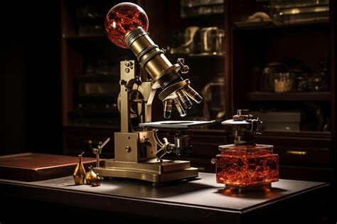 Premium Photo Science Experiment Microscope Illustration Generative Ai