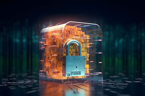 lock with circuit pattern concept of data security cybersecurity