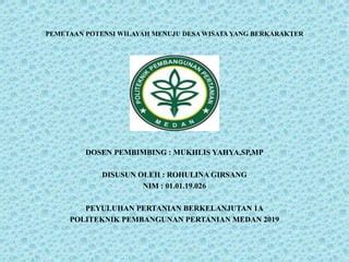 Pemetaan Potensi Wilayah Untuk Menunjang Kebijakan Pangan Kabupaten PPT