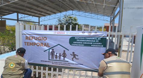 Instala Protección Civil De La Paz Lonas En Los Refugios Temporales
