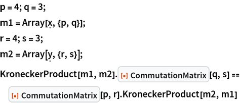 commutationmatrix wolfram function repository
