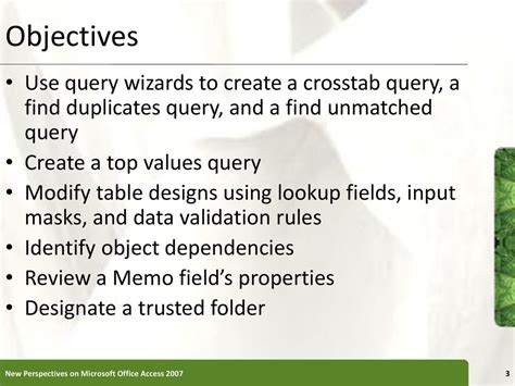 Access Tutorial 5 Creating Advanced Queries And Enhancing Table Design