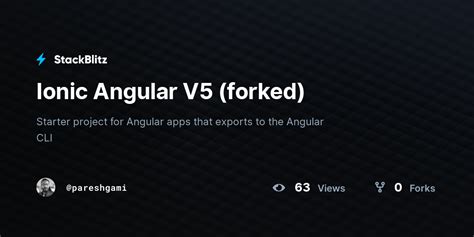 Ionic Angular V Forked Stackblitz