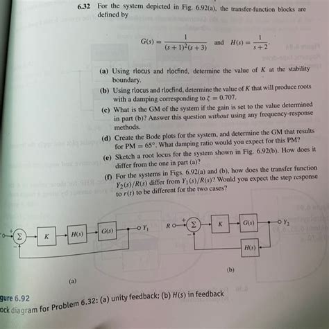 632 For The System Depicted In Fig 692a The