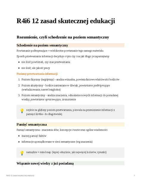 12 Zasad Skutecznej edukacji rozdział 4 i 6 R4i6 12 zasad