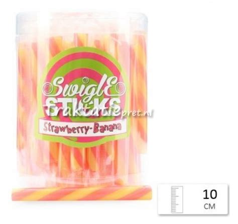 Swigle Pop Stokje Banana Strawberry Traktatiepret Traktatiesnoep