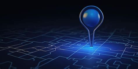 Premium Photo Blue Pin Marker 3d Model Gps Navigation Location Point