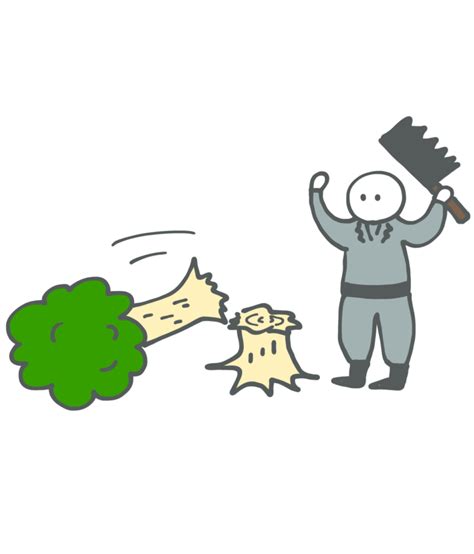 木が倒れました。 にほんご授業のそざい