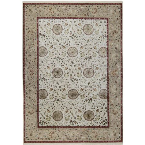 Bokara Rug Co Inc Tapis ivoire et beige noué à la main de haute