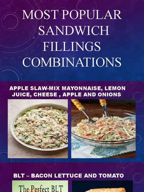 most popular sandwich fillings combinations tle 9 pdf
