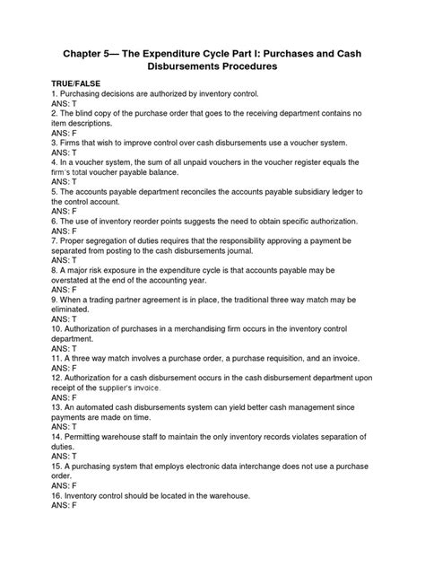 Accounting Information System Chapter 5 Reviewer Pdf Accounts