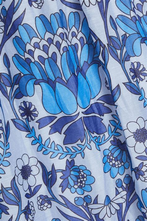 Sandro Floral Print Linen Blend Midi Dress The Outnet