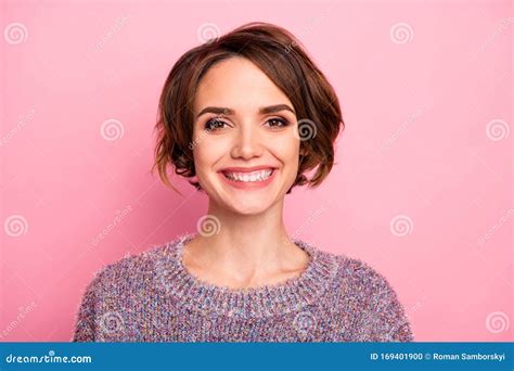 Close Up Portrait Of Her She Nice Looking Attractive Lovely Charming