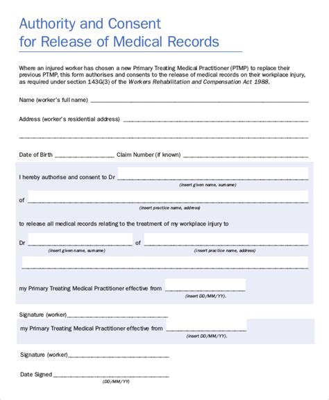Free 9 Sample Medical Records Release Forms In Pdf Ms Word