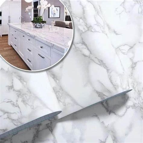 Wallpaper Dinding Marmer Stiker Dinding Motif Marmer Glossy Lazada