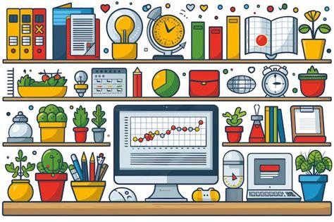 Desenho De Gráficos Software Estacionário E ícones De Linhas Mais Finas
