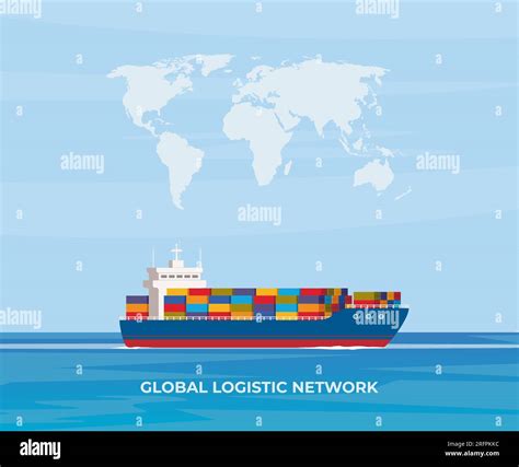 Cargo Ship With Containers In The Ocean Delivery Shipping Freight