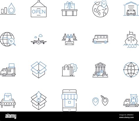 Logistic Business Outline Icons Collection Logistics Business