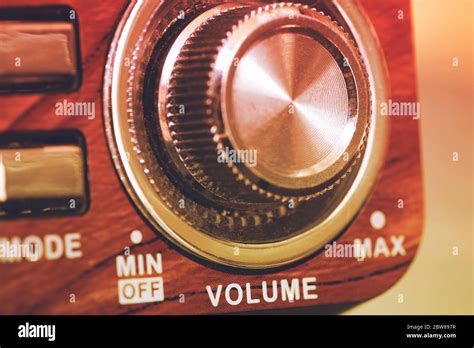 Close Up Of Volume Control Button On Vintage Radio Stock Photo Alamy