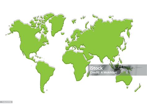Ilustración De Mapa Del Mundo Simple Y Más Vectores Libres De Derechos