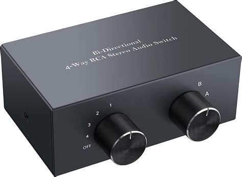 PROZOR RCA Stereo Audio Switch Way Bi Directional L R Sound Channel Audio Switch Splitter RCA