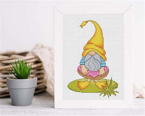 Summer Gnome Cross Stitch Pattern Gnome Cross Stitch Summer Etsy