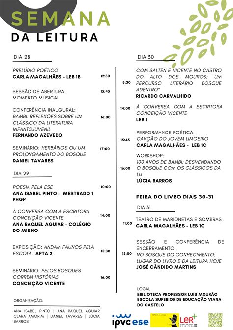 Semana Da Leitura 2023 Escola Superior De Educação