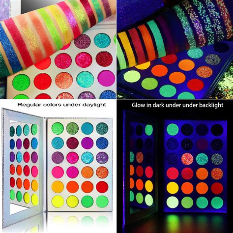 Neon Eyeshadow Palette Glow In Dark Afflano Uv Blacklight Pigmented