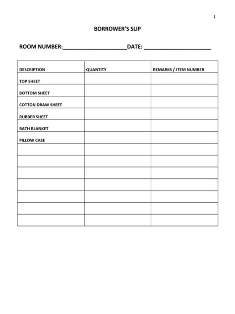 Linen Inventory Forms