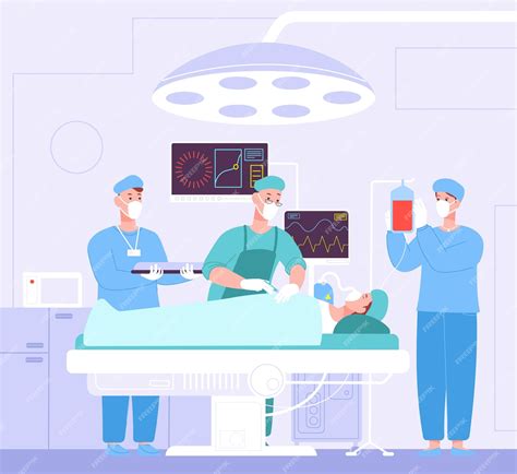 Premium Vector Patient On Operating Table Cartoon Operation Theater