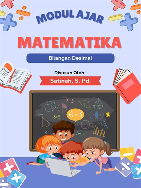 Sampul Buku Modul Ajar Matematika Biru Dan Merah Ilustrasi Sederhana Pdf