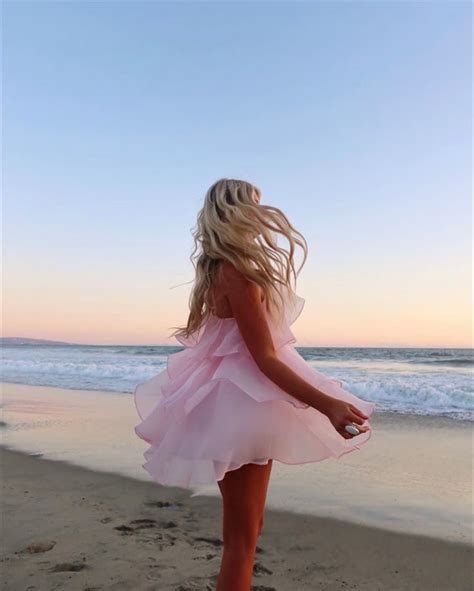 Pink Ruffle Dress For The Beach Beachy Birthday Dress Feminine Pink