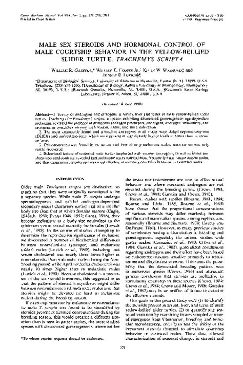 Pdf Male Sex Steroids And Hormonal Control Of Male Courtship Behavior