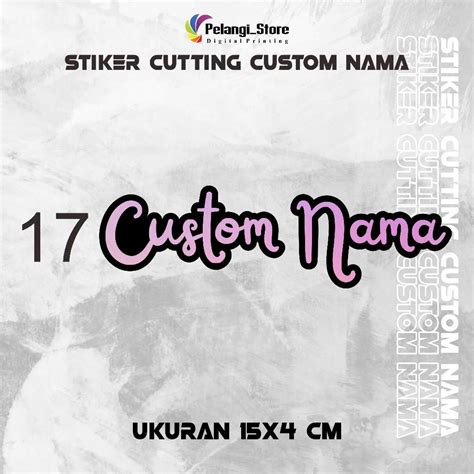 Jual Stiker Nama Hologram Dan Warna Tulisan Bebas Cutting Sticker Nama