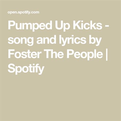 Pumped Up Kicks Song And Lyrics By Foster The People Spotify Pumped Up Kicks Foster The