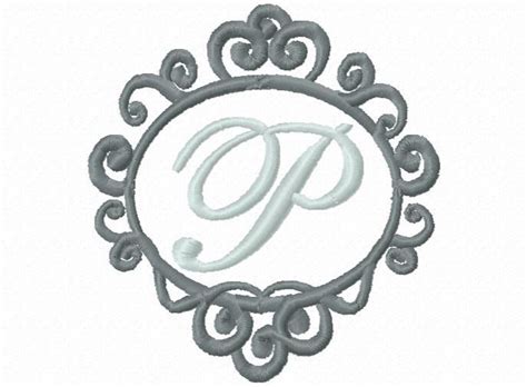 Fancy Scroll Work Frame Can Be Appliqued 4 Inch Embroidery Fonts