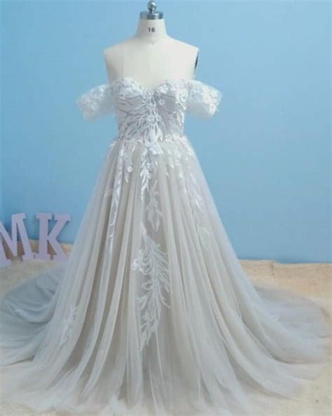 Boho Wedding Dress Lace Bridal Dress Tulle Wedding Dress Etsy