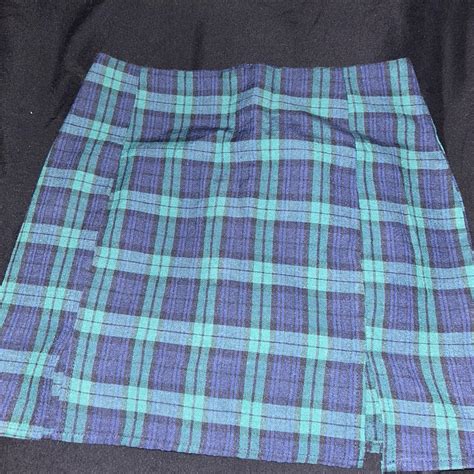 Mini Blue And Green Plaid Skirt Plaid Depop
