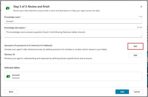 configure a dataverse knowledge source designing your own copilot