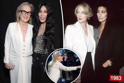 Mamma Mia Meryl Streep And Cher Turn Back Time Mirroring Outfits From ‘silkwood Premiere 40