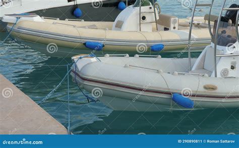 Boats Dinghy Tied To Platform Near Seashore Stock Video Video Of