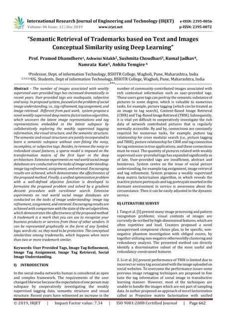 Irjet Semantic Retrieval Of Trademarks Based On Text And Images