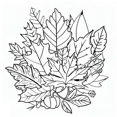 Dibujos de Hojas de Otoño 6 para Colorear para Colorear Pintar e